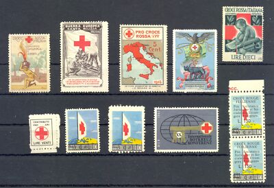 ITALY 11 x POSTER STAMP = RED CROSS= * - F/VF | eBay