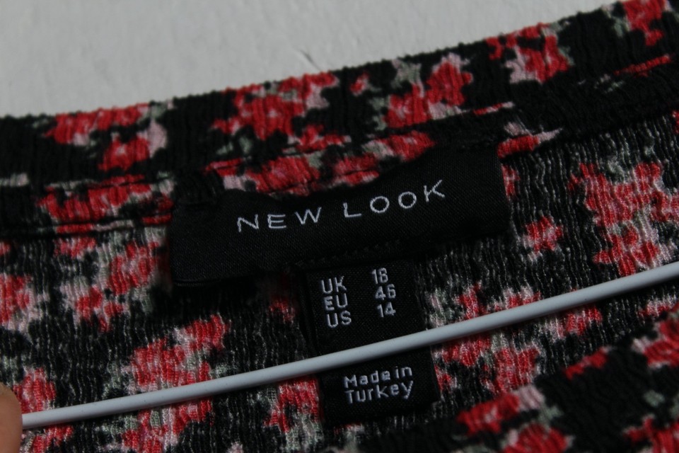 New Look Womens Floral Criepe Smock Dress - Black - Size 18 (m33) | eBay