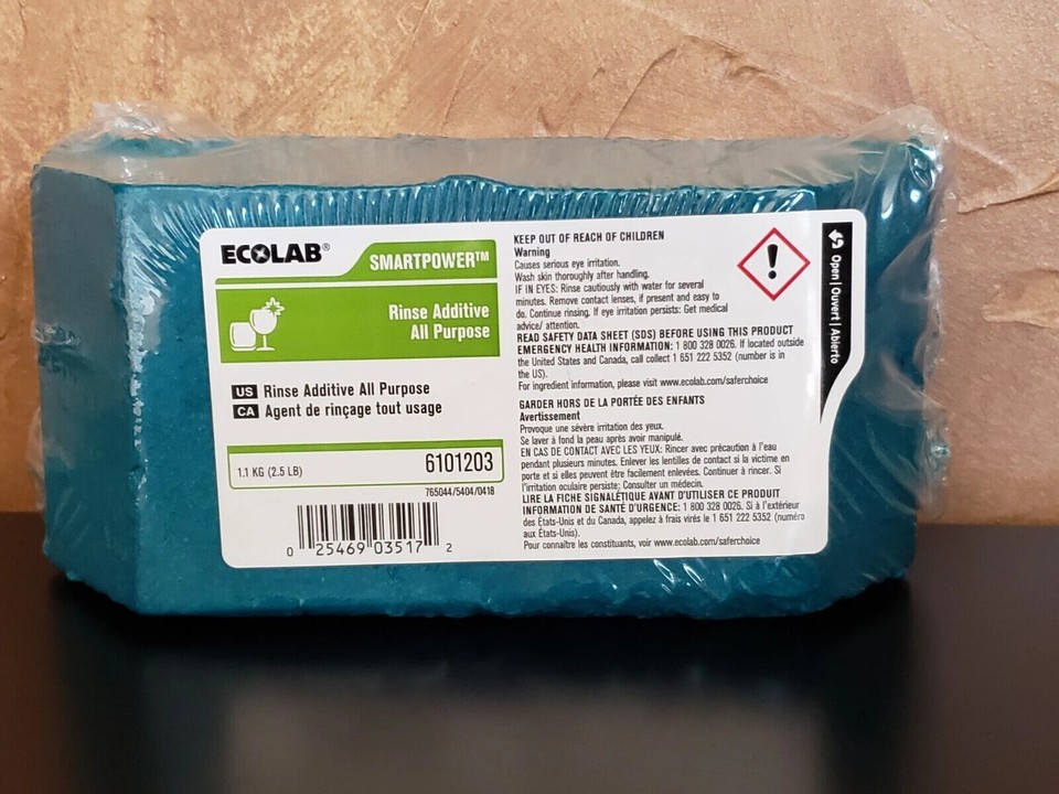 Lot Of THREE Blocks Ecolab Smartpower Rinse Additive 6101203 (2.5 Lbs ...