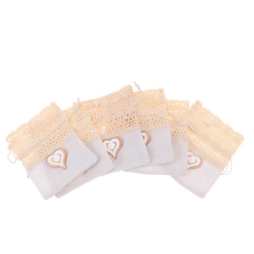 6 PCS White Plaster Gift Candy Bag Drawstring Sachet Fragrance | eBay