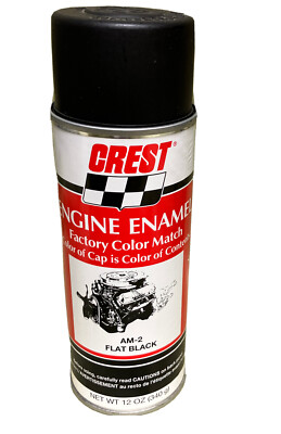 Spray Engine Enamel by Crest, AM-2, Flat Black, Qty:1 | eBay
