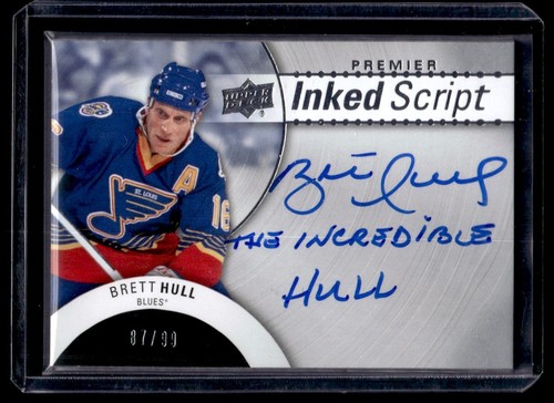 2017-18 UD Premier Inked Scripts Inscribed Brett Hull Auto 87/99 ...