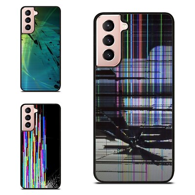 For Galaxy S20 S21 S22 S23 S24 FE Ultra cracked screen colorful broken ...