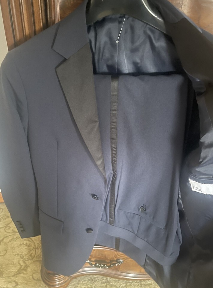 Nordstrom Rack Navy Blue Tuxedo/Black Lapel Size 38R | eBay