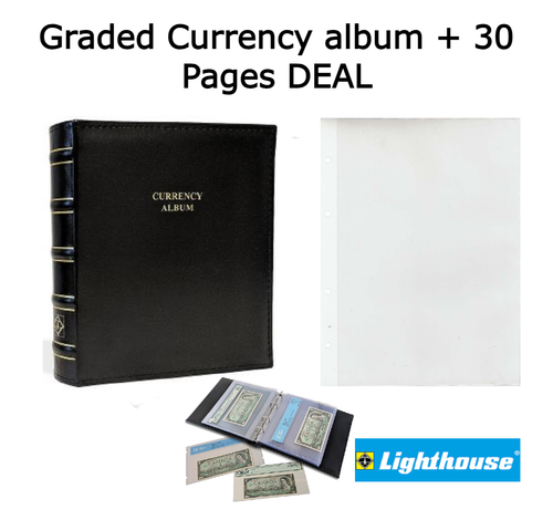 Certified Graded Banknotes Currency Album PMG / PCGS + 30 Clear Pages ...