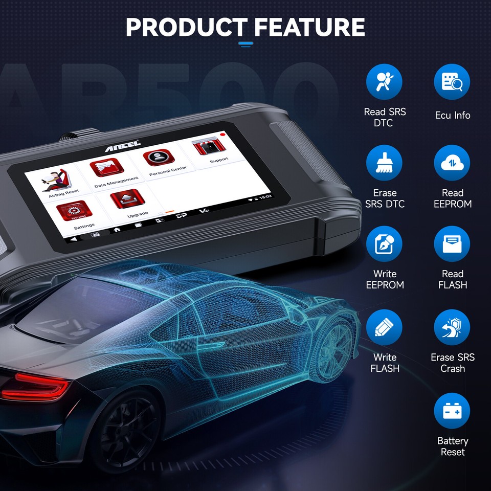 Ancel AR500 Car SRS Clear Airbag Module Repair Read EEPROM OBD2 Scanner ...