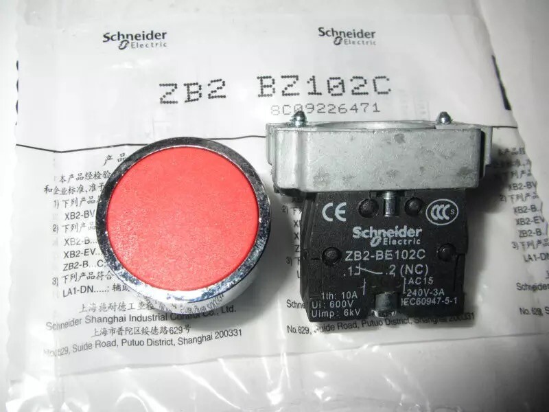 Schneider XB2BA42C Momentary Red Flush Pushbutton Xb2ba42 for sale ...