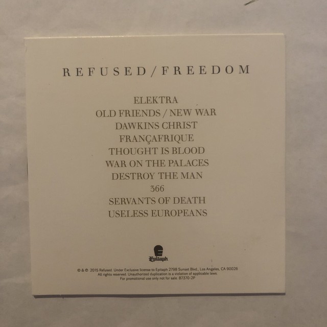 Freedom by Refused (CD, 2015) for sale online | eBay