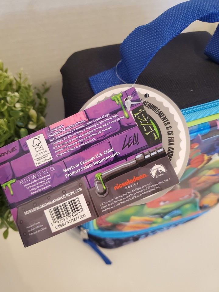 Teenage Mutant Ninja Turtles Nickelodeon Kids Insulated Lunch Box 🐢🍕 ...
