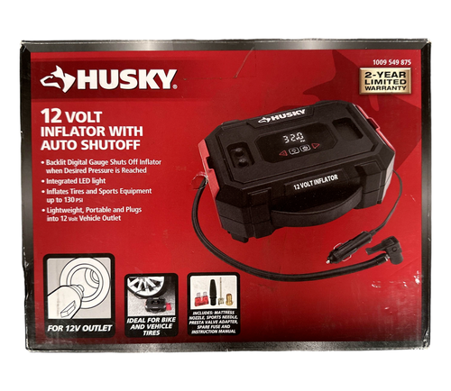 Husky 12 Volt Inflator with Auto Shutoff & Digital Gauge 12V 1009-549 ...