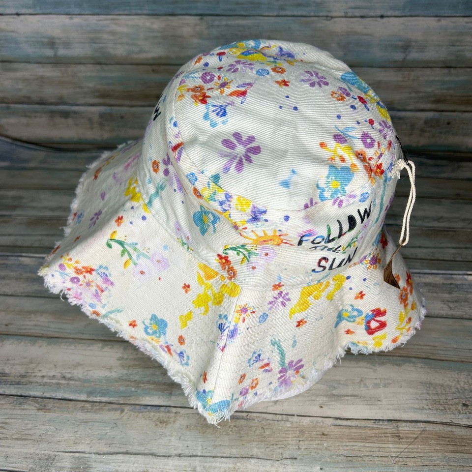 Natural Life Bucket Hat Cotton Hippie Boho Floral Follow The Sun | eBay UK