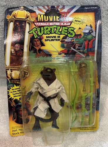 1992 TMNT Teenage Mutant Ninja Turtles Movie III 3 Splinter Figure ...