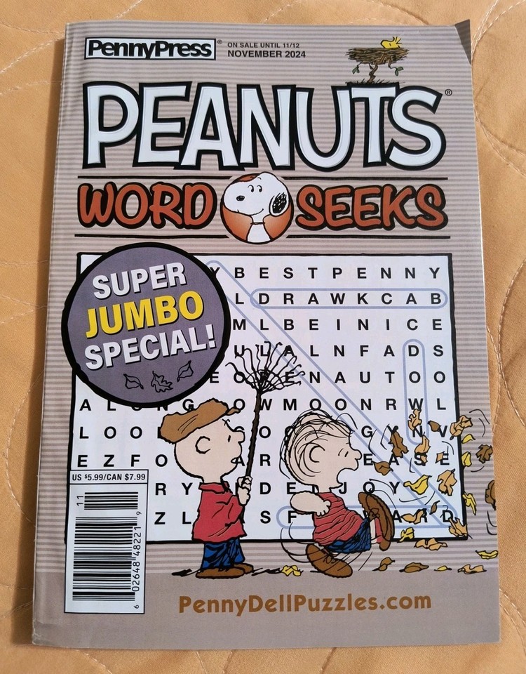 Peanuts Snoopy Word Seeks Puzzles Book by Penny Press November 2024 ...