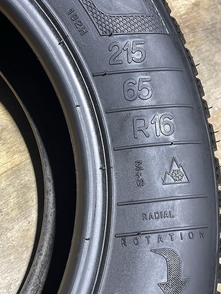 4x 215 65 R16 102H XL M+S KLEBER KRISALP HP2 Tread 5/6MM Prt Worn Tire ...