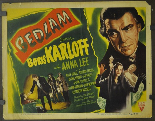 Bedlam 1946 ORIGINAL 22X28 MOVIE POSTER BORIS KARLOFF ANNA LEE BILLY ...