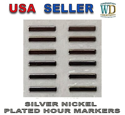 Watch Dial Hour Markers SILVER 12 pieces Indices Indexes Numerals Dots ...