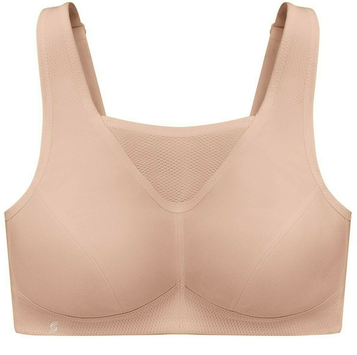 NWOT GLAMORISE BEIGE SIZE 34C 38J NOBOUNCE CAMISOLE WIRELESS SPORTS BRA ...