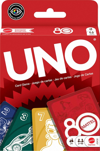 Mattel Games UNO Mattel 80Th Ruby Red Card Game for Kids, Adults ...