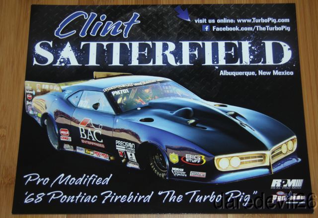 2014 Clint Satterfield The Turbo Pig '68 Pontiac Firebird Pro Mod NHRA ...