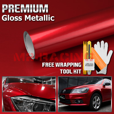 Premium Gloss Metallic Red High Glossy Sticker Decal Vinyl Wrap Air ...