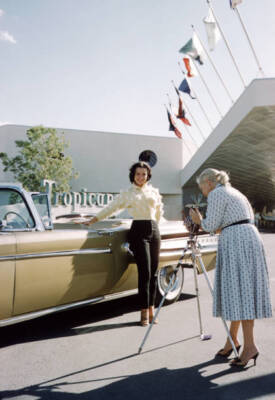 Actress Model Kitty Dolan Poses Next To A 1958 Ford Edsel 1958 OLD ...