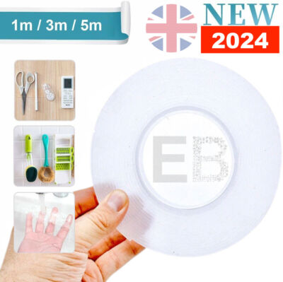Nano Strong Clear Double Sided Grip Tape Traceless Removable Washable ...