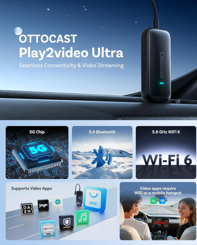 OTTOCAST Play2Video Ultra CarPlay Ai Box & Wireless CarPlay & Android Auto | eBay