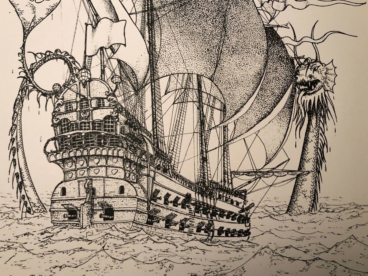 Vintage Sea Monster Illustration