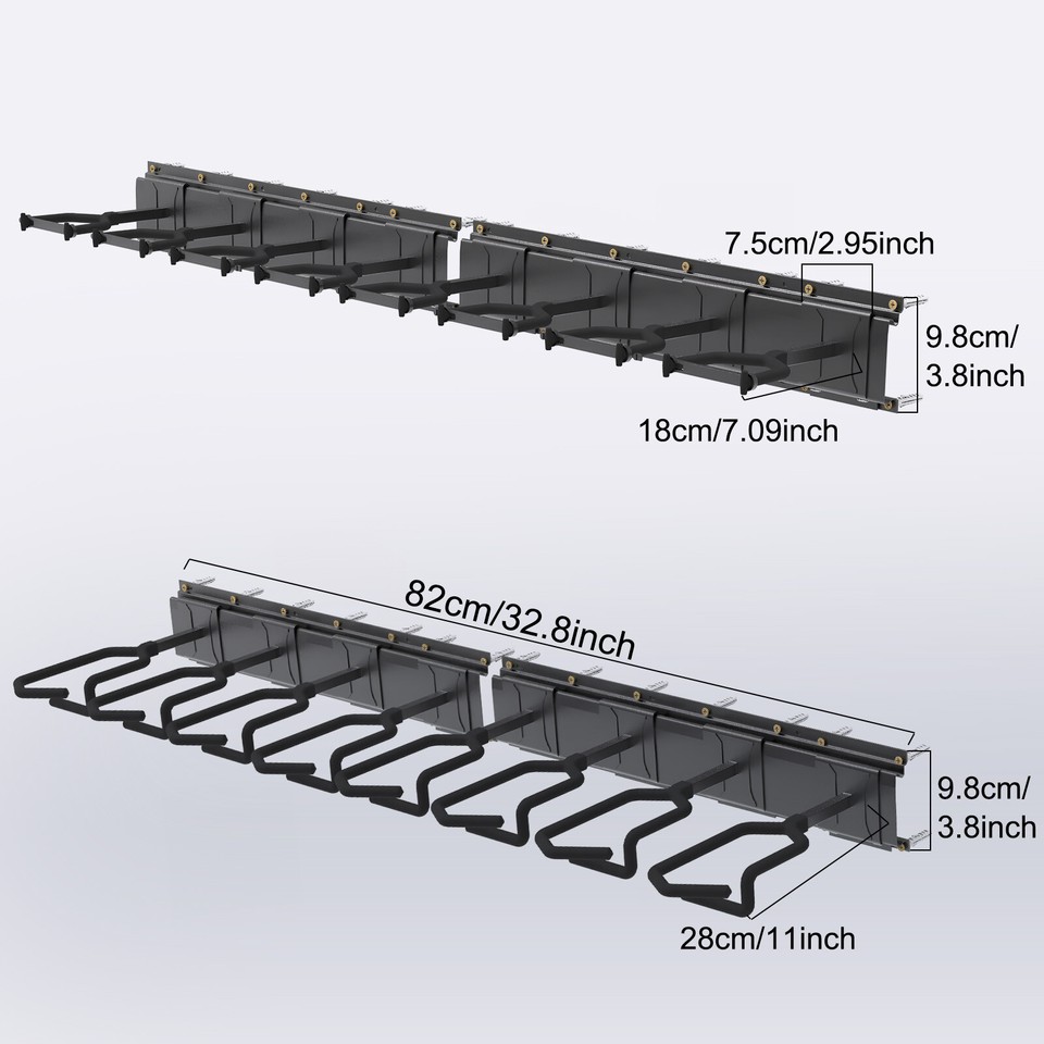 Gun Rack 1/3/4/6/8/12 Slot Indoor Metal Gun Rack Wall Mount Vertical ...