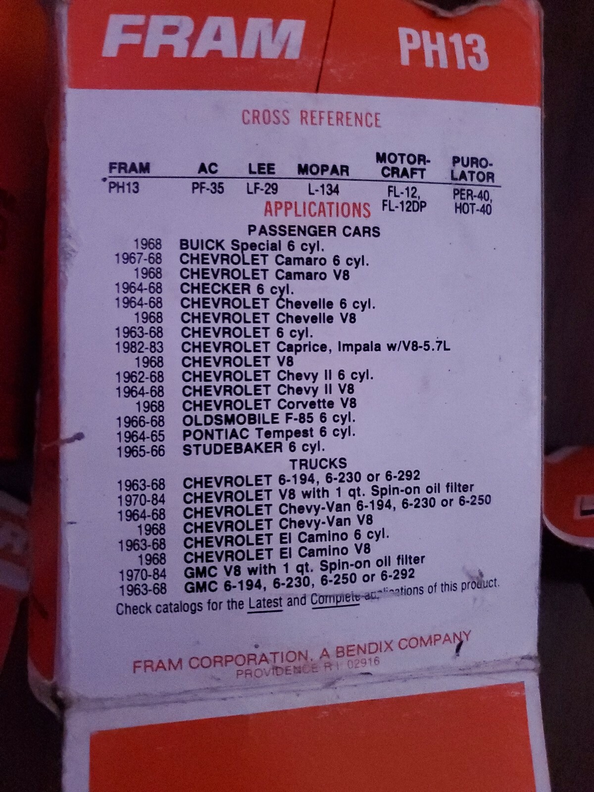 Fram PH13 Oil Filter | eBay