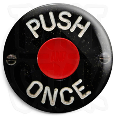Push Once - Retro Bus Bell Button - 25mm PSV Badges with Fridge Magnet ...