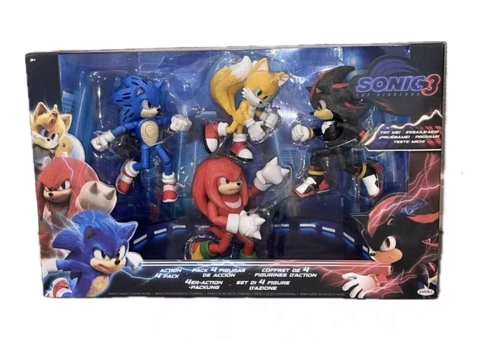 Sonic The Hedgehog 3 Jakks 4-Pack 5” Inch Light Up Movie Figures ...