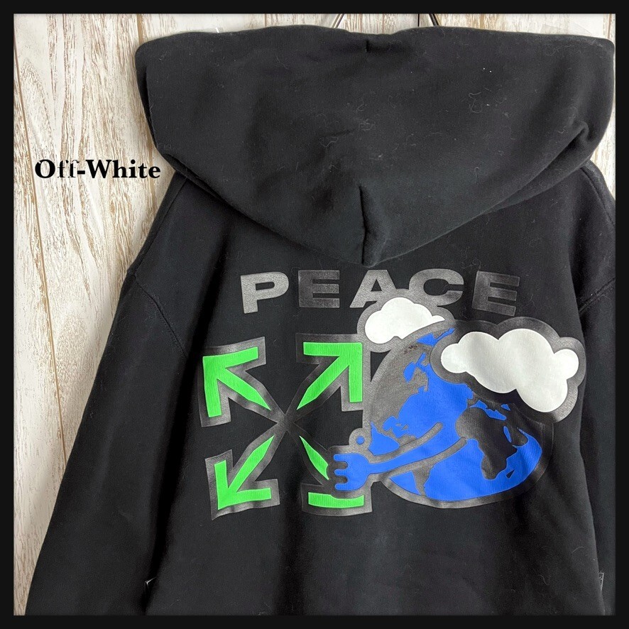 [Rare design] Off-White ☆ Cross Arrow Back Print Hood… - Gem
