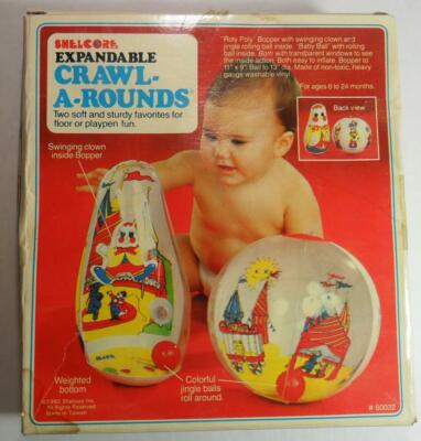 VINTAGE 1982 SHELCORE EXPANDABLE CRAWL-A-ROUNDS SWINGING CLOWN BABY ...