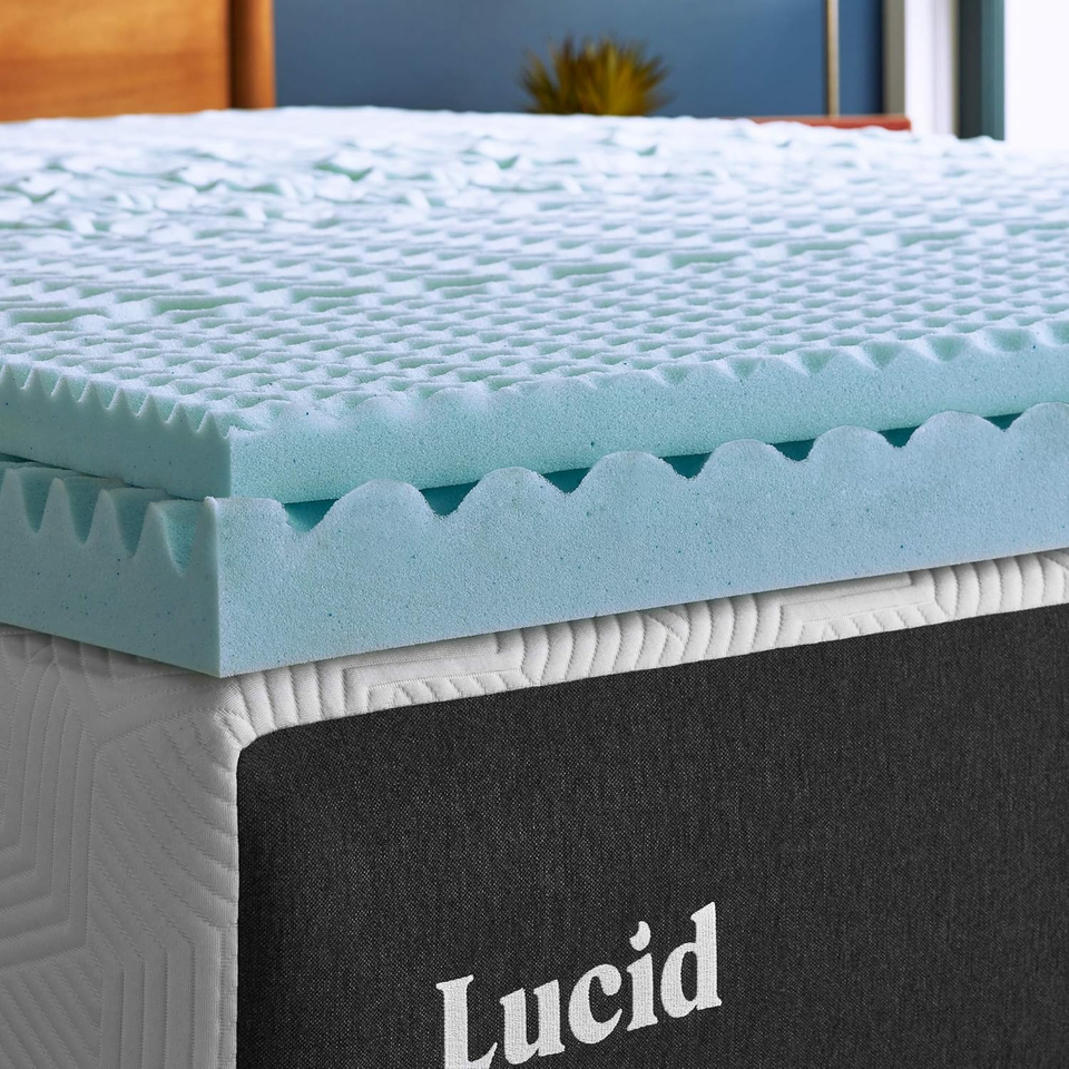 King 2" Memory Foam Mattress Topper - 5 Zone Gel Infusion, CertiPUR ...