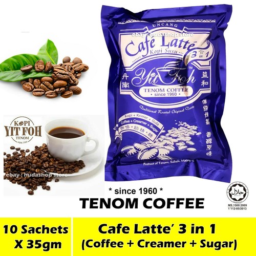 Cafe Latte Instant Tenom With Creamer + Sugar (10 sachets x 35g) Best ...