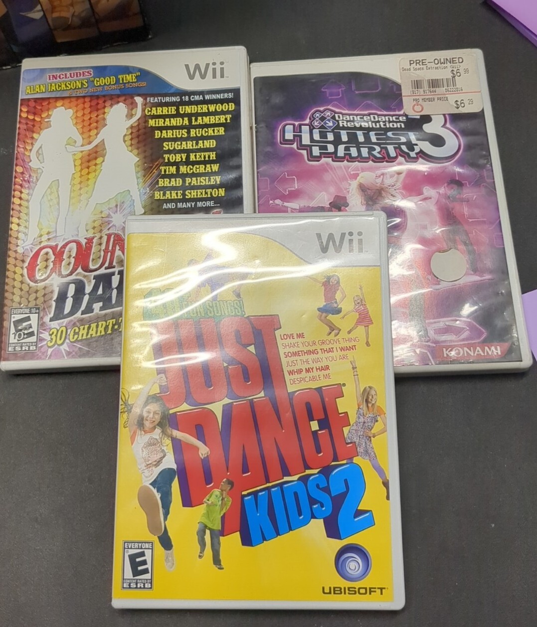 Lot Of 3 Wii Dance Games: Country Dance, Hottest Party 3, and Just ...