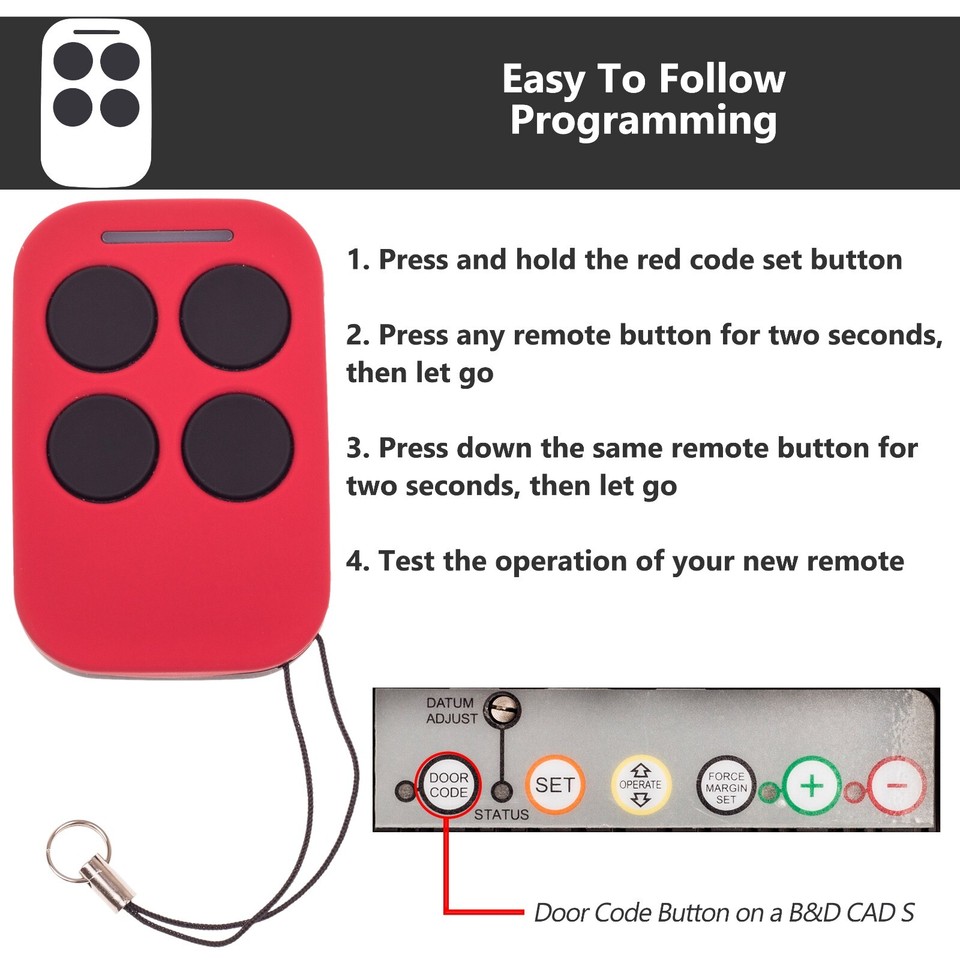 B&D TB5 Tri Tran Remote B&D TB5, BD4, TB2, Garage Door hand 62557 ...