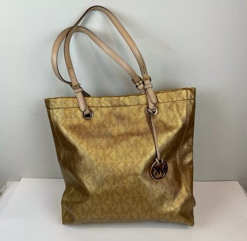 PRICE DROP! Michael Kors Gold Tote Handbag w/Textured Material ...
