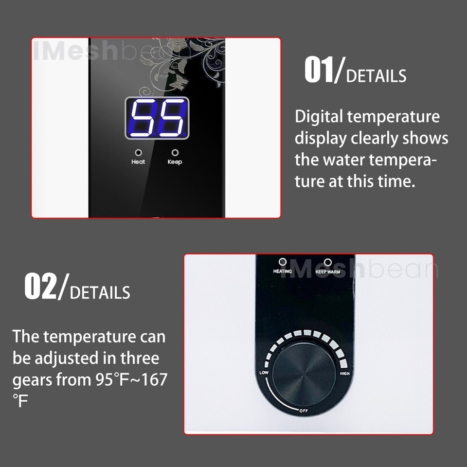 4 Gal Electric Tank Water Heater Digital Display Kitchen Wholehouse 95 ...