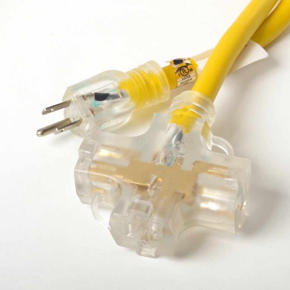 25Ft 12 /3 Gauge industrial power Electrical Extension Cords cable tri ...