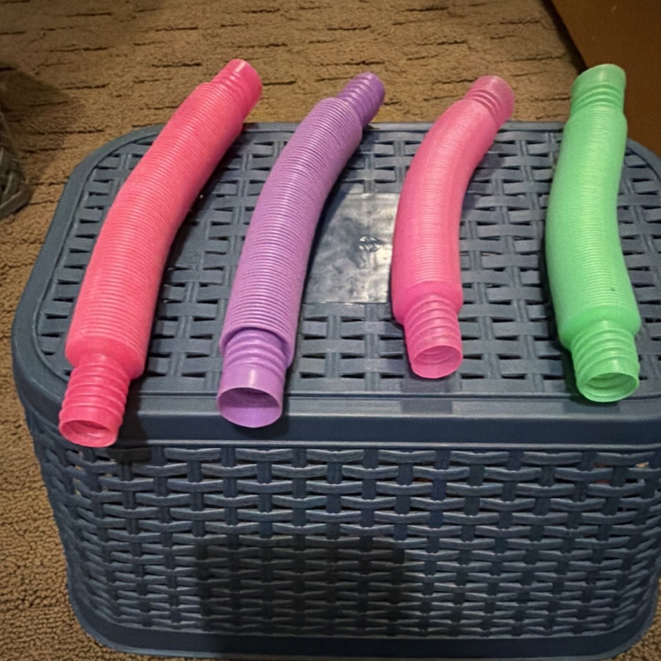 Set of 4 Tactile Sensory Pop Tubes Toys - Pink, Purple, Red, Green | eBay