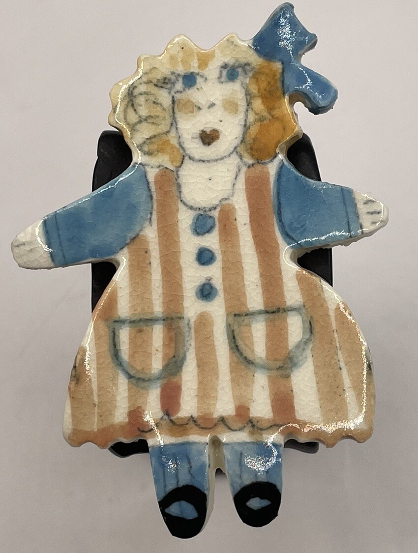 Vintage 1980’s Hand Painted Ceramic Glazed 1920’s Style Dolly Pin ...