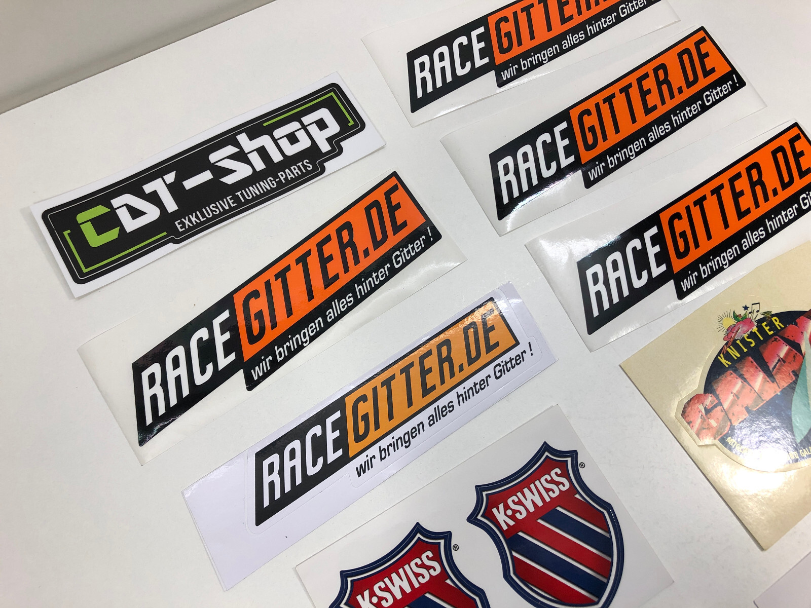Aufkleber Konvolut Sticker Race Gitter CDT K-Swiss Kinster Omnitronic ...