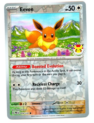 Pokemon Prismatic Evolutions Eevee 074/131 Pokemon Day 2025 Stamped ...