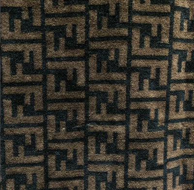 Fendi FF logo all-over print blanket brown black cotton size 96x176cm ...