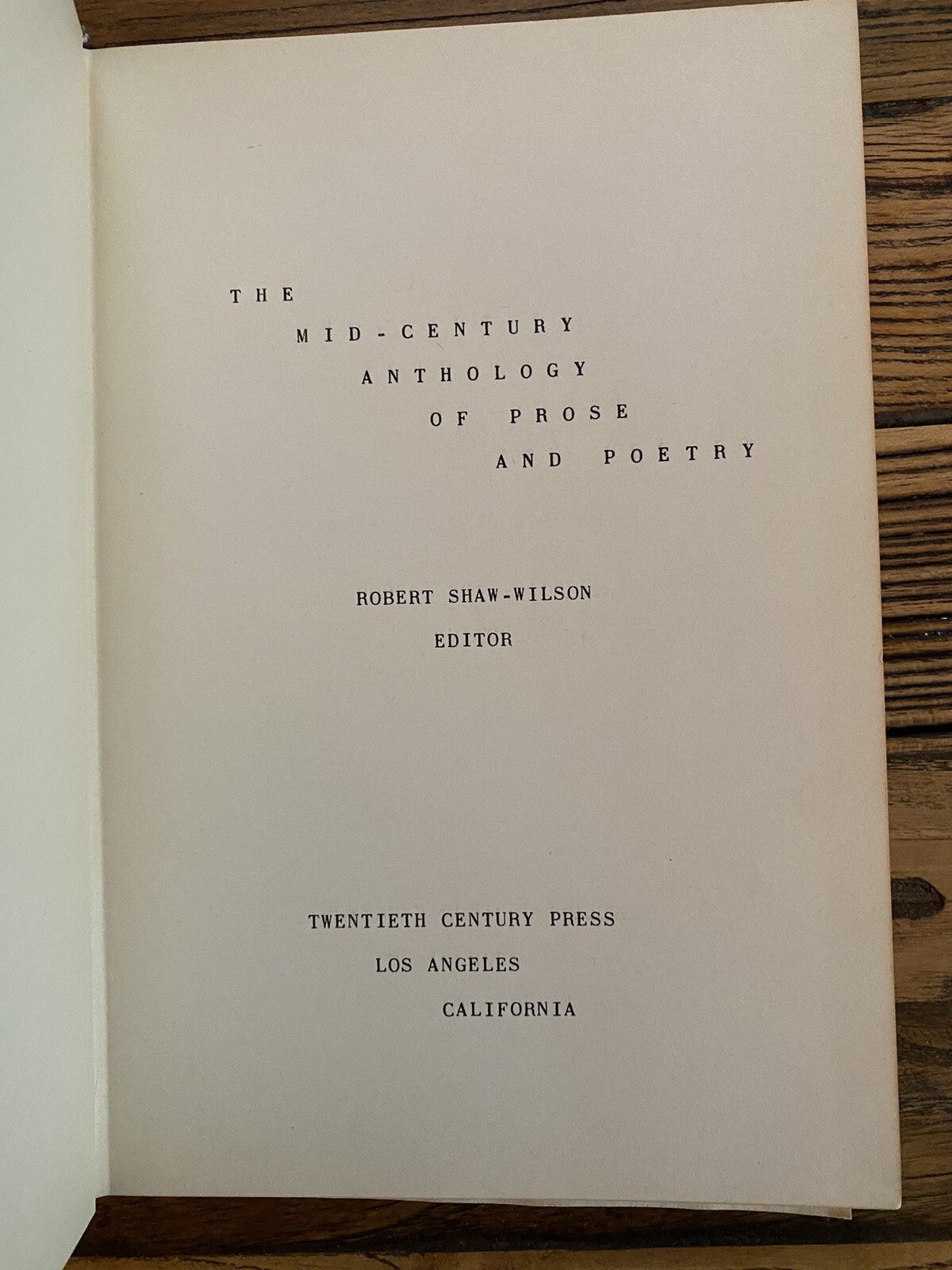 The Mid-Century Anthology of Prose and Poetry (1950 Hardcover)ROBERT ...