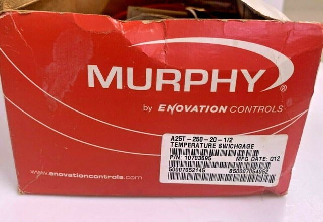 MURPHY A25T-250-20-1/2 P/N 10703695 Temperature Swichgage for sale ...
