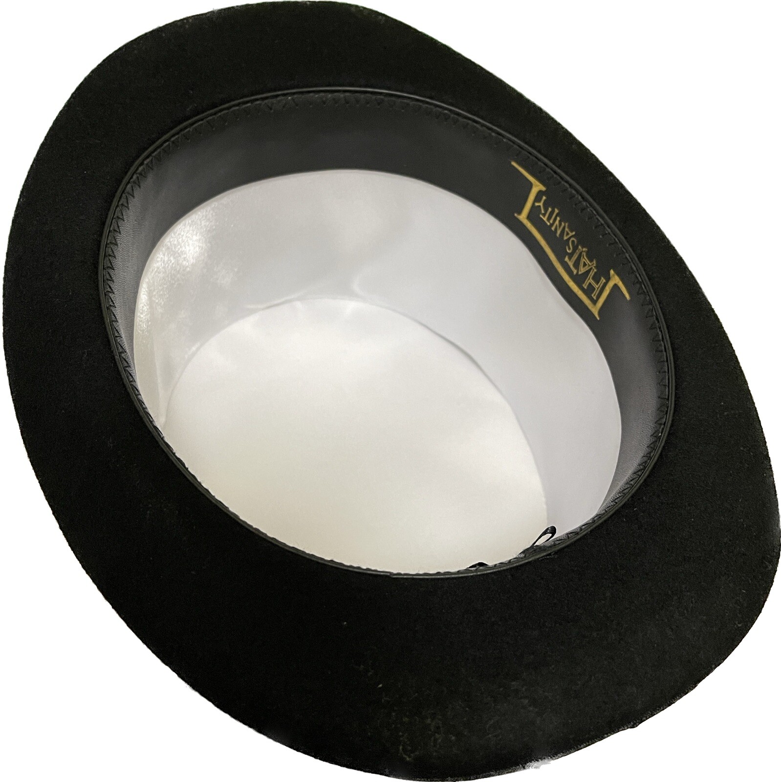 Timeless Black Wool Top Hat with Curled Brim Men Topper Gothic ...