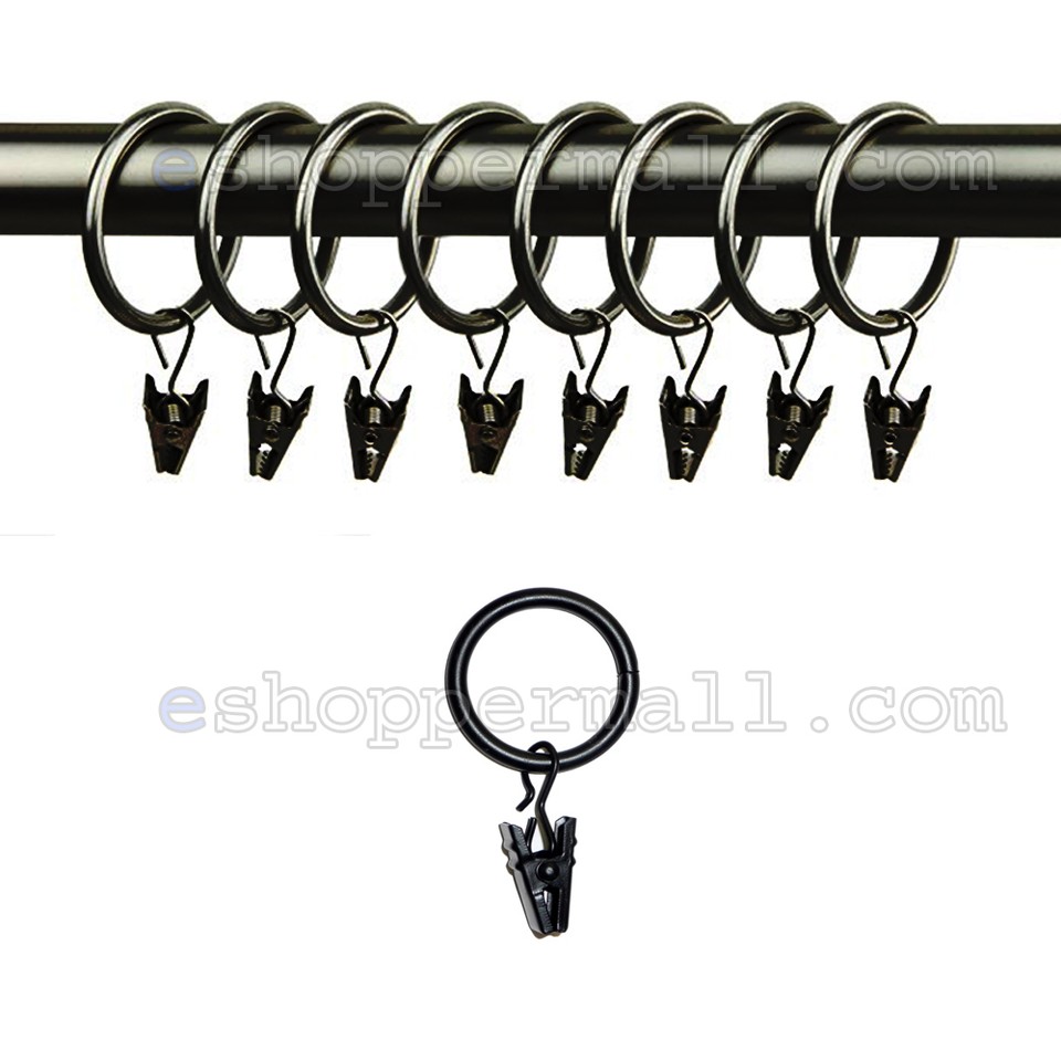 8 Pcs Metal Curtain Drapery Ring Clip Inner Diameter Fits Up To 7/8 ...